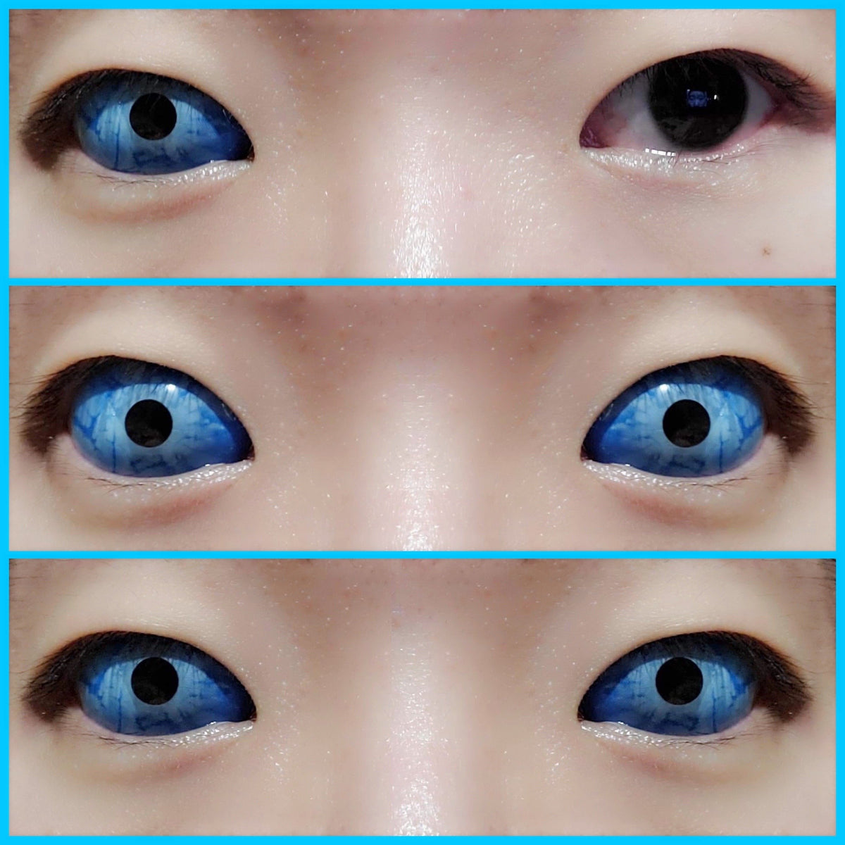 Sweety Blue Sclera Contacts Ice Zombie (1 lens/pack) – SweetyCon